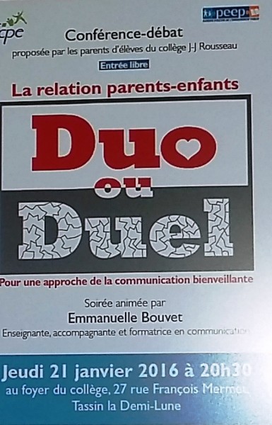 Grande conférence débat organisée par les fédérations de parents d ...