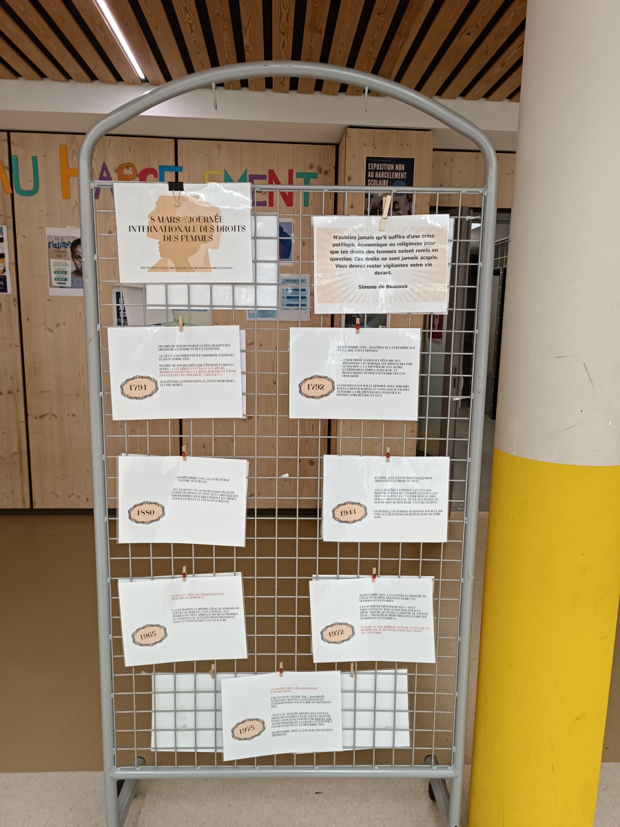 Mars, le mois des droits des femmes – Collège Jean-Jacques Rousseau